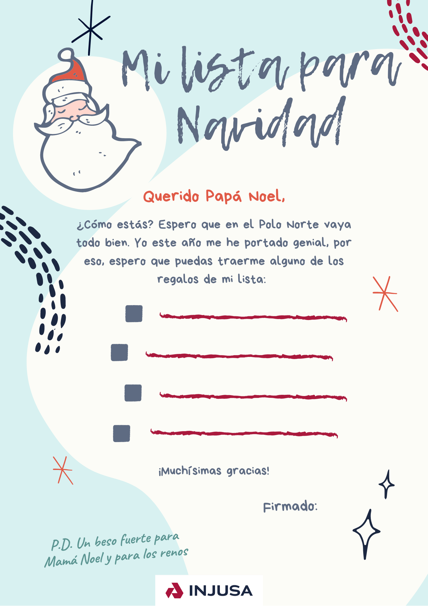 Carta para Papá Noel descargable